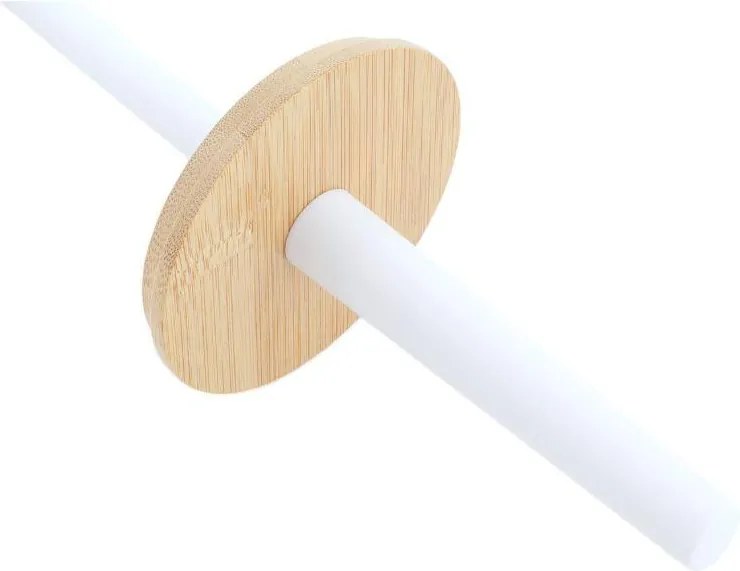 Erga Madera, toaletní WC kartáč na postavení, bílý-hnědý, ERG-YKA-P.MADERA-WHT