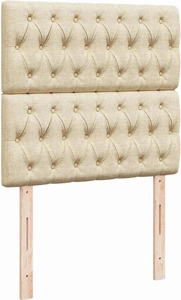 Box spring postel s matrací krémová 90x200 cm textil 3291951