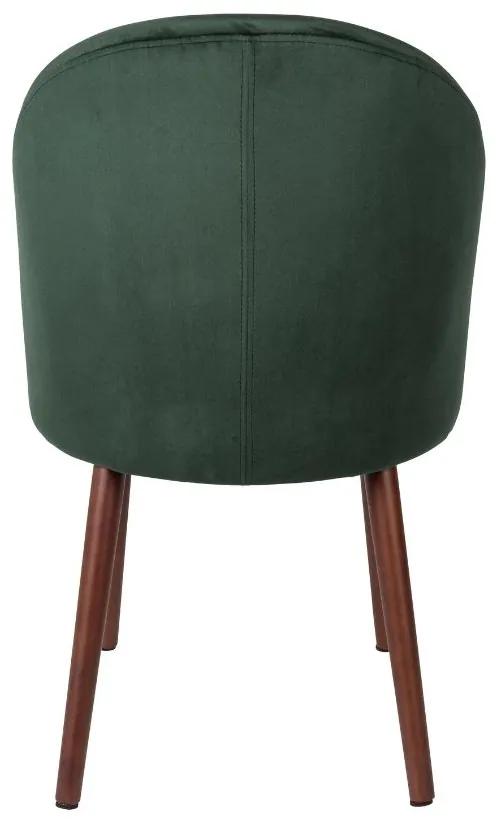 Zelená sametová jídelní židle DUTCHBONE Barbara