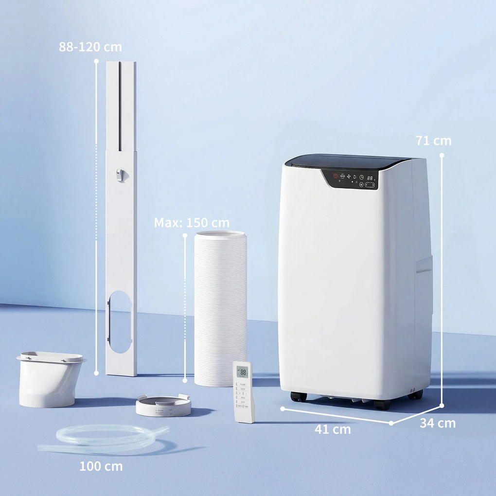 Přenosná klimatizace 12000 BTU, klimatizace s chlazením, odvlhčováním, ventilátorem, režimem spánku, hlasovým ovládáním WiFi