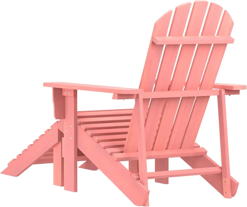 Zahradní židle Adirondack s podnožkou masivní jedle růžová 315867