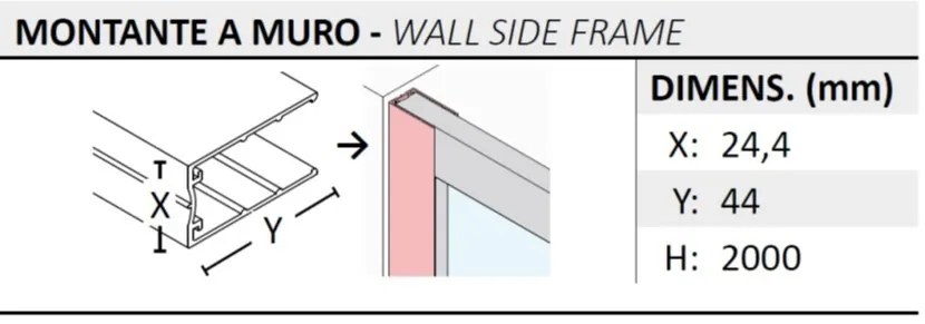 FORTE DECO WALK-IN W1P BARVA rámu - Bílá, Rozměr A - 130 cm, Směr zavírání - Pravé (DX), Výplň - Millerighe bezpečnostní sklo - 6 mm BDE805PDX293S04