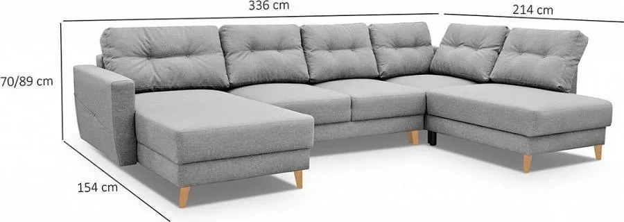 Casarredo - Komfort nábytek Rozkládací sedací souprava do U OLAF s úložným prostorem, výběr látek SK1 | potah: aura 2