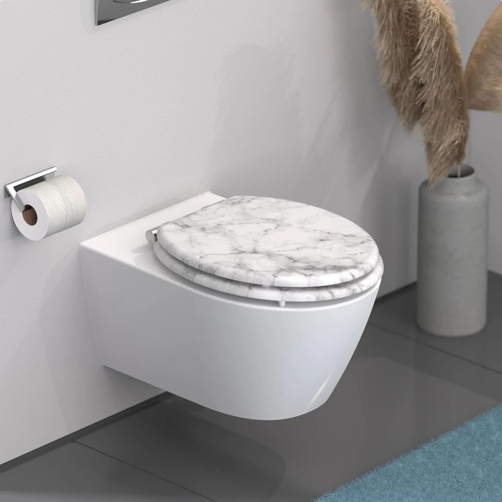 Eisl Sanitär WC prkénko MDF Soft Close Marmor Stone 80194
