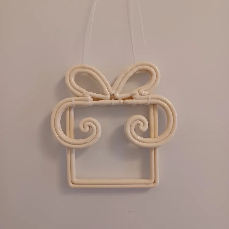 ECOprint ozdoba vánoční dárek 30 cm bílá, 3D tisk, plast, venkovní