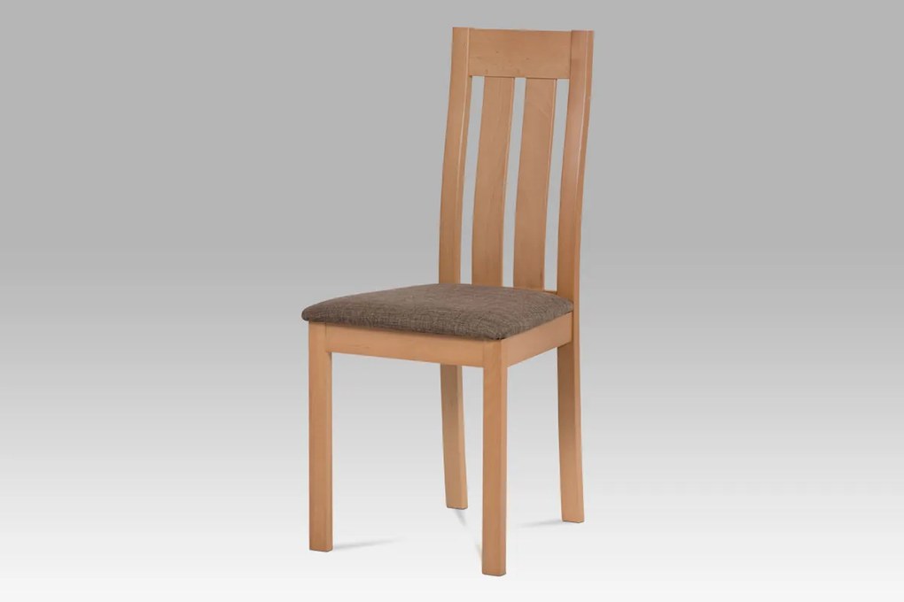 Jídelní židle masiv buk, barva buk, potah hnědý melír