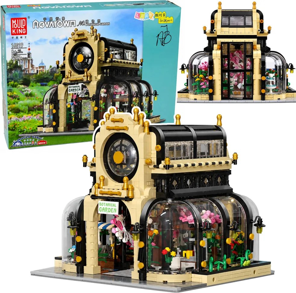 LEAN Toys Stavebnicové kostky – Botanická zahrada, Oranžérie, LED osvětlení, 2147 dílků