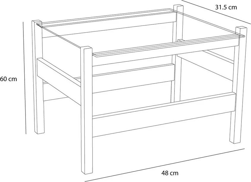 Konferenční stolek se skleněnou deskou v přírodní barvě 52x66 cm Ledge – Hübsch