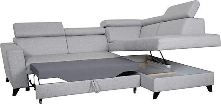 Casarredo - Komfort nábytek Rohová sedací souprava PRADIS rozkládací s úložným prostorem, pravá, látky A1 | potah: gemma 77,barva: N12 bílá