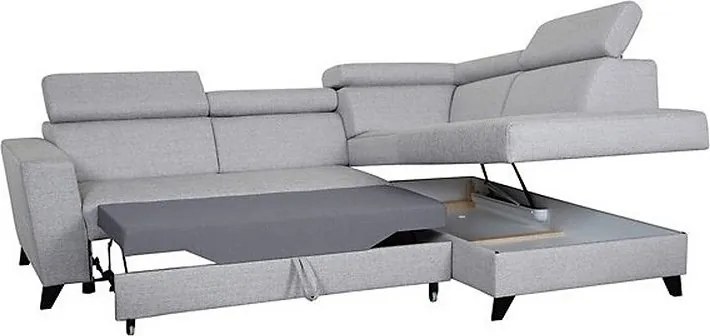 Casarredo - Komfort nábytek Rohová sedací souprava PRADIS rozkládací s úložným prostorem, pravá, látky A1 | potah: gemma 77,barva: N7 černá