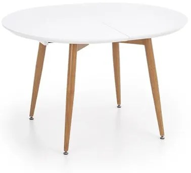 Jídelní stůl Eddi rozkládací 120-200x100 cm (bílý lak/dub)
