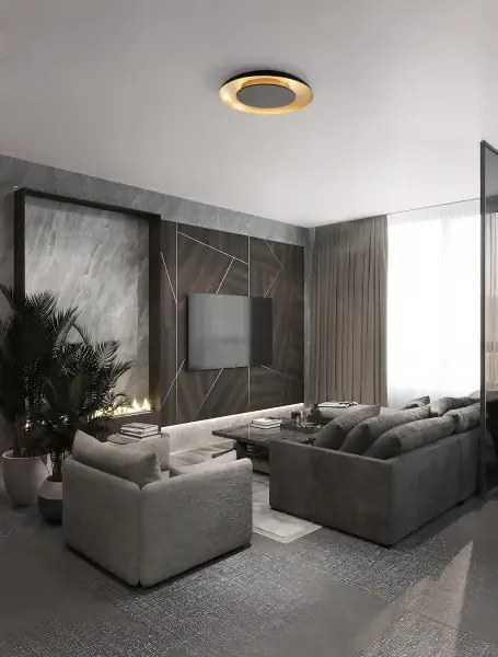 LED stmívatelné černo-zlaté designové stropní svítidlo Epos