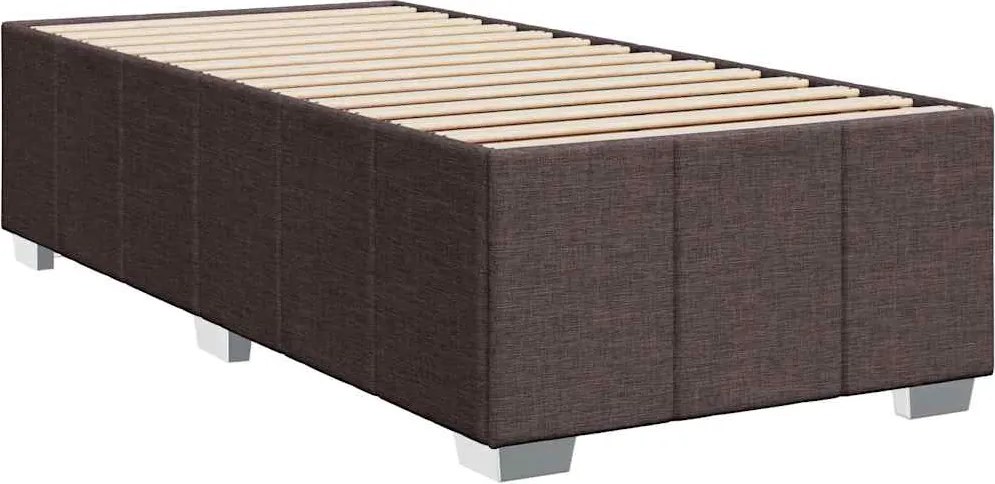 Rám postele bez matrace tmavě hnědý 90 x 200 cm textil 3284807