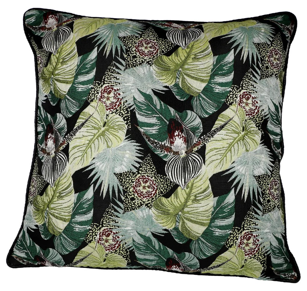 Goebel Stylový polštář Jungle Leaves, barevný, motiv listy, 45 cm