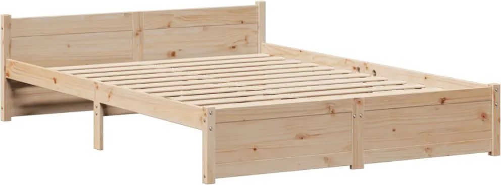 Rám postele s čelem 120 x 200 cm masivní borové dřevo 3306019