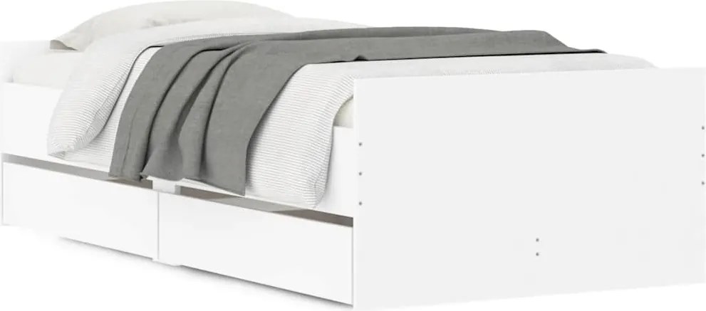 Rám postele se zásuvkami bílý 100 x 200 cm 3207364