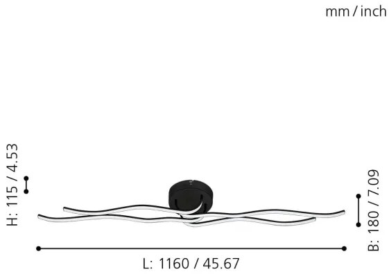 Eglo 99322 - LED Přisazený lustr RONCADE LED/36W/230V