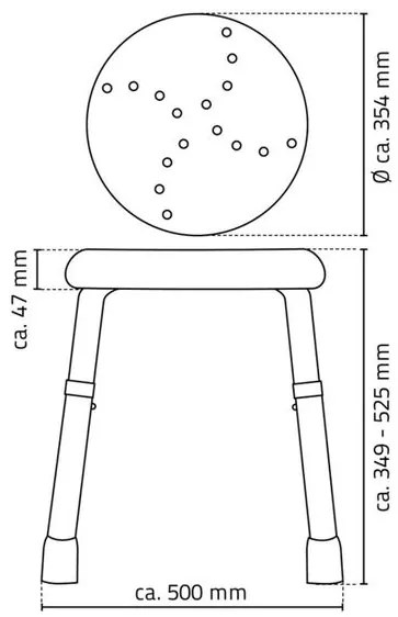 Ridder koupelnová stolička, průměr 45cm, černá  A170110
