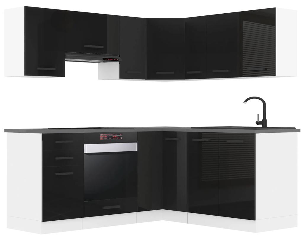 Kuchyňská linka Belini Premium Full Version 360 cm černý lesk s pracovní deskou SARAH