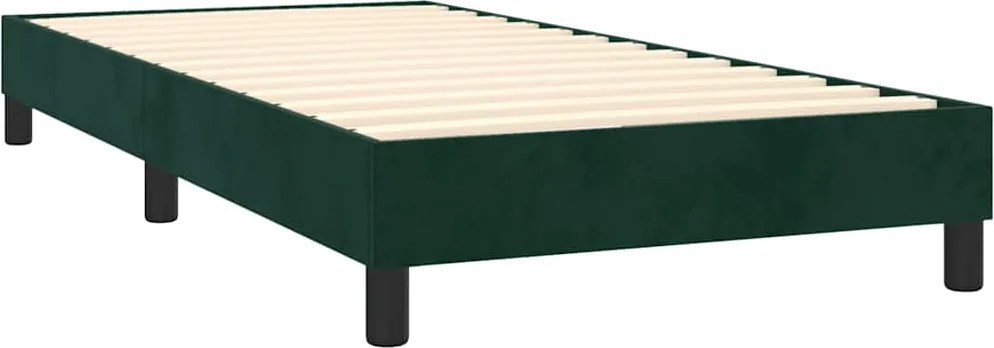 Box spring postel s matrací tmavě zelená 90x190 cm samet 3141338