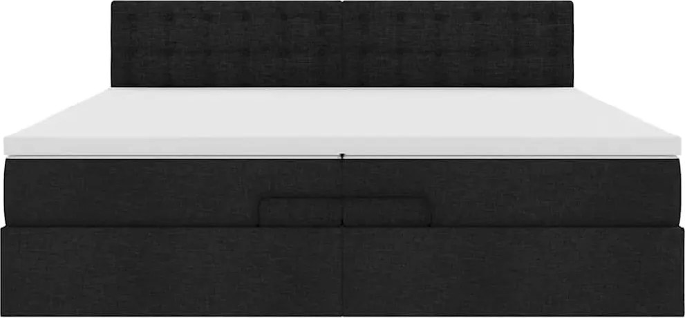 Osmanský rám postele s matrací černá 200x200 cm textil 3311652
