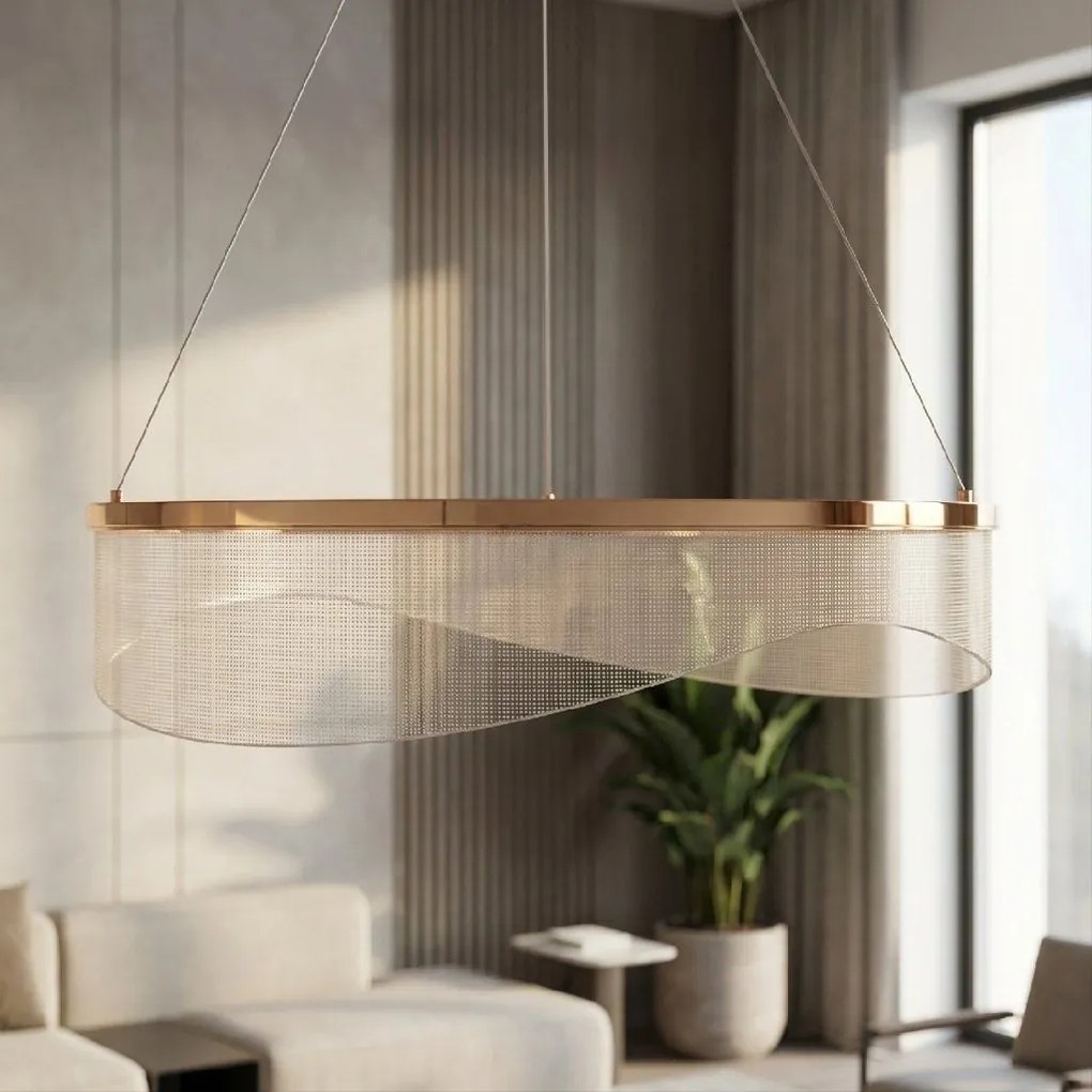 Toolight Rea, ZÁVĚSNÁ STROPNÍ LAMPA G145-CP 60 GOLD, OSW-04701
