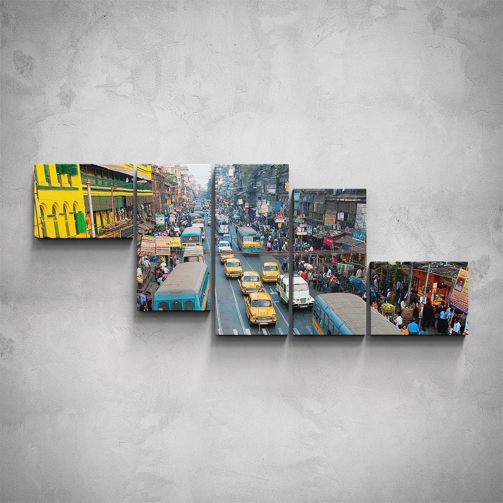 5-dílný obraz - Rušná ulice - PopyDesign