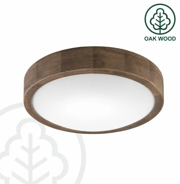 Brilagi - LED Stropní svítidlo CARVALHO SLIM 1xE27/15W/230V dub ořech pr. 27 cm