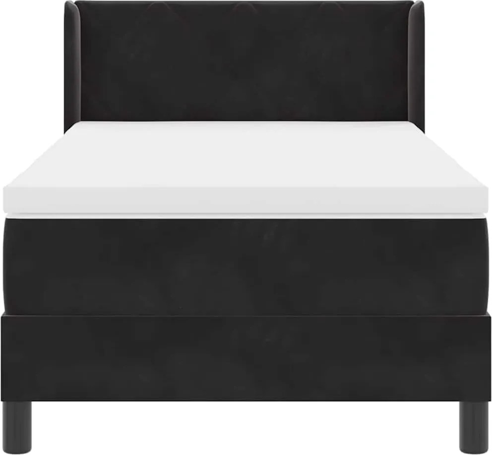 Postel s boxspringem s čelo Černý 200 x 90 cm samet 3341506