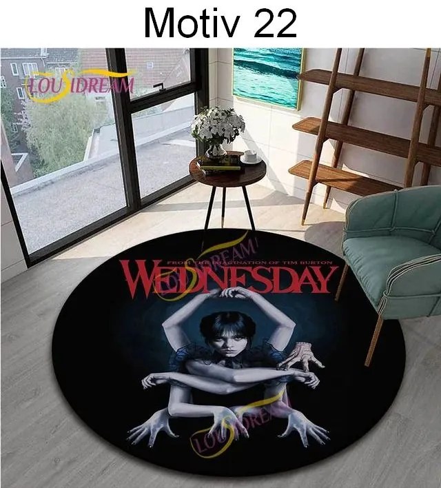 Kulatý koberec WEDNESDAY ADDAMS (průměr 120 cm) Motiv: 22