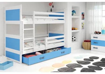Dětská patrová postel RICO 160x80 cm Modrá Šedá