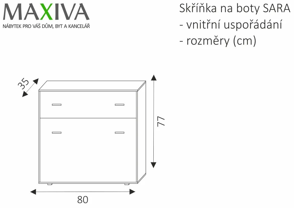 MAXIVA Předsíňová stěna - SARA, dub sonoma/krém