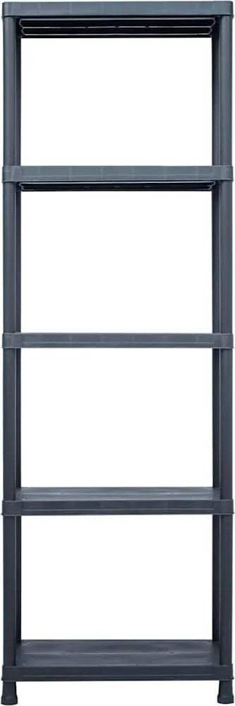 Skladové regály 2 ks černé 125 kg 60 x 30 x 180 cm plastové 276257