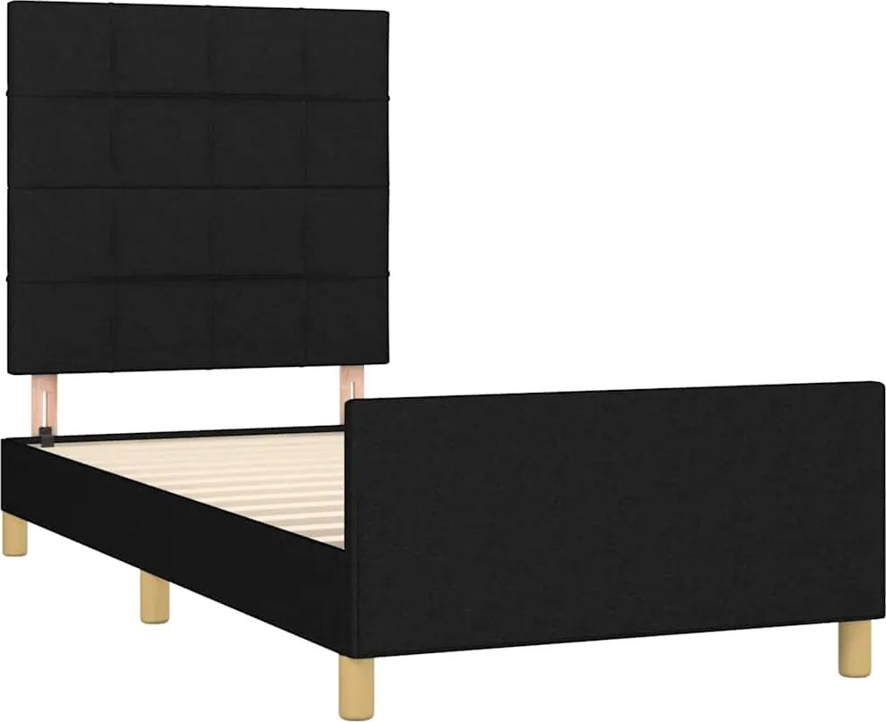 Rám postele bez matrací černá 90x200 cm textil 3125027