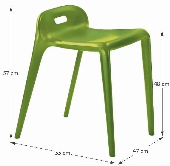 Tempo Kondela, s.r.o. Taburet, zelená, plast, GERTI