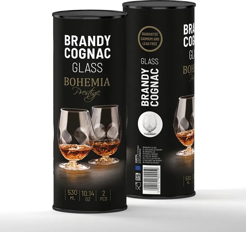 BOHEMIA PRESTIGE DESIRE SKLENICE NA KOŇAK V TUBĚ 530 ML SADA 2KS