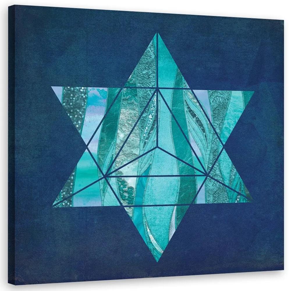 Gario Obraz na plátně Modrá geometrická hvězda - Andrea Haase Rozměry: 30 x 30 cm