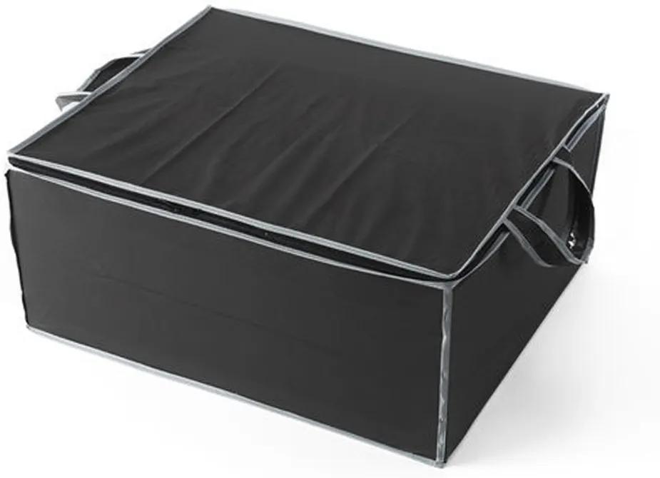 Textilní úložný box černý černá 55x45 cm | BIANO