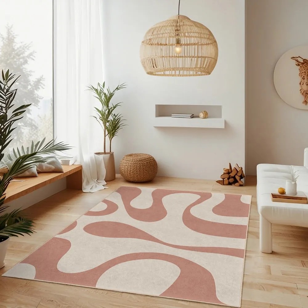 Růžový pratelný koberec 120x180 cm Strawberry Latte – Mila Home