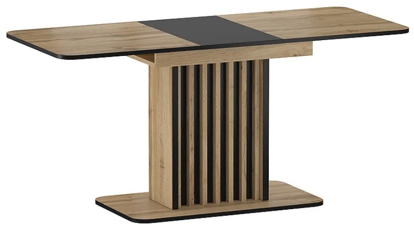 SIGNAL Jídelní stůl - KENT, 130/180x85, dub artisan/černá