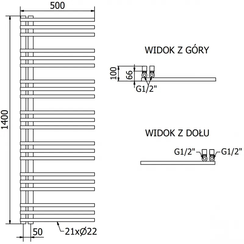 Mexen Neptun, elektrické topné těleso 1400 x 500 mm, 600 W, černá, W101-1400-500-2600-70