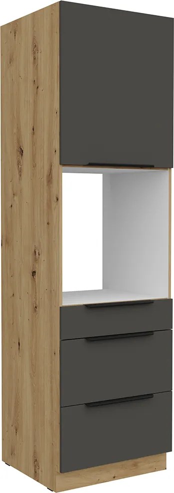 ARIA pa | vysoká skříňka 60 DPS-210 3S1F na vestavnou troubu | PREMIUM BOX | 60 cm | ANTI FINGERPRINT povrch | artisan/šedá grafit