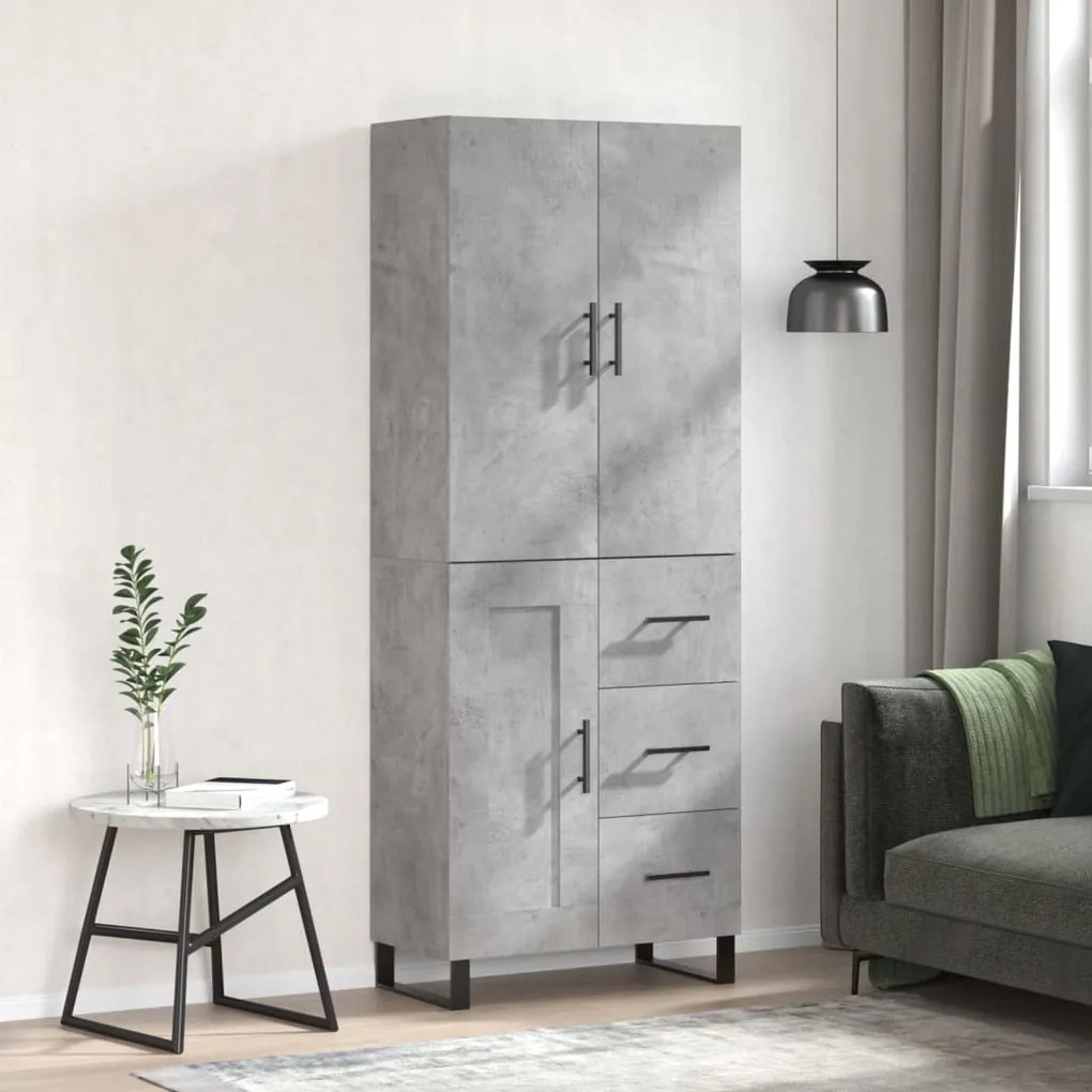 Skříň highboard betonově šedá 69,5x34x180 cm kompozitní dřevo 3196039