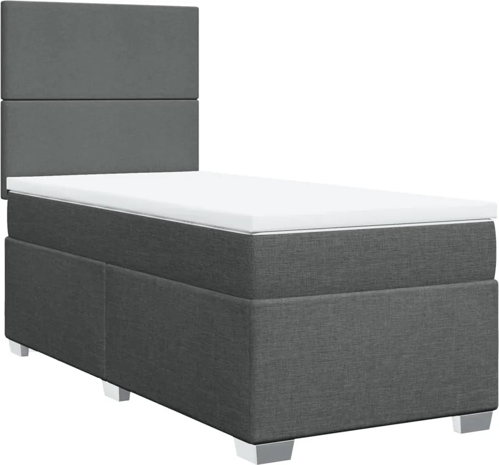 Box spring postel s matrací tmavě šedá 100 x 200 cm textil 3292693