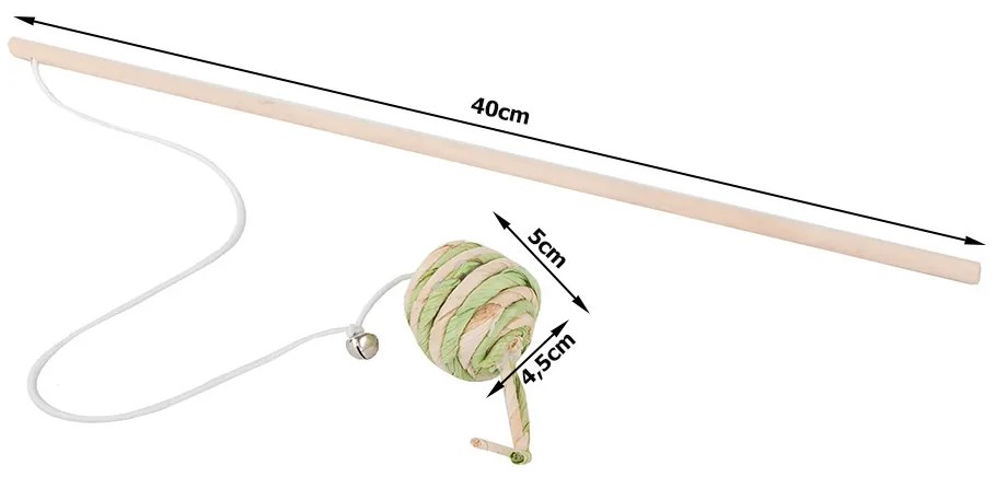 Verk Group Hračka pro kočky rybářský prut míč chrastítko hrací hračka