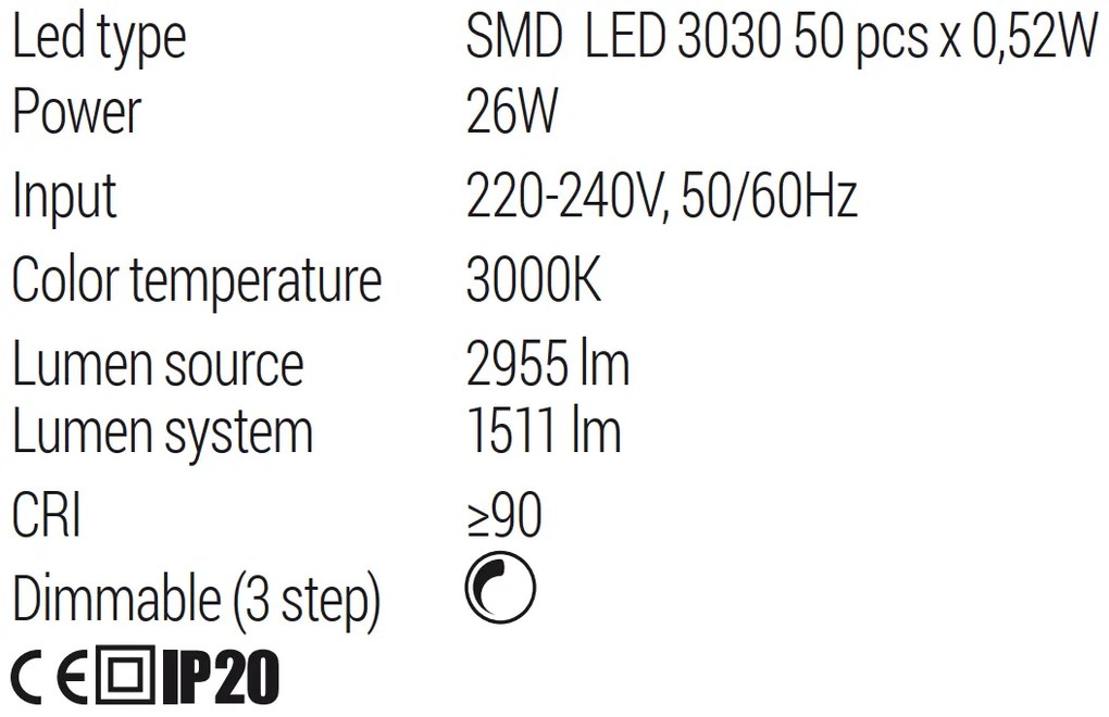 Světla a lustry REDO GROUP LED lustr nad stůl Redo Khadi 01-3490/26W/3000K/kouřové sklo