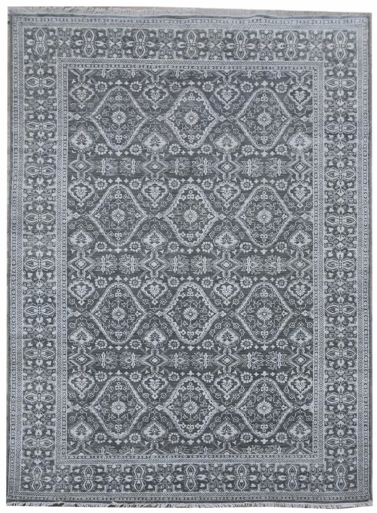 Diamond Carpets koberce Ručně vázaný kusový koberec Diamond DC-HALI B Grey/silver - 140x200 cm
