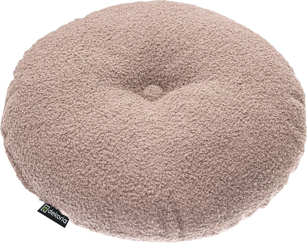Sametový polštář s knoflíkem barva růžová látka pletený vzor