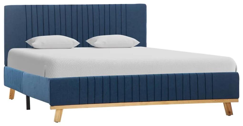 286634 vidaXL Rám postele modrý textil 140 x 200 cm