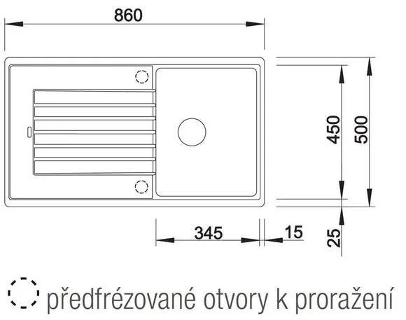 Blanco Zia 45 SL Granitový dřez s odkapem oboustranné provedení, 86x50cm, antracit 516748